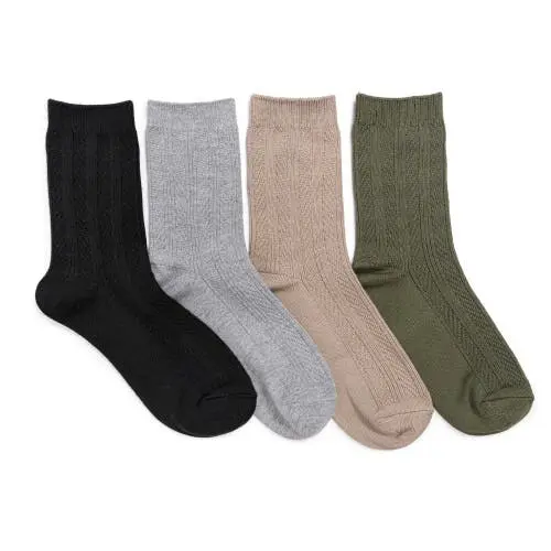MUK LUKS 4 Pair Pack Lume Soft Crew Socks