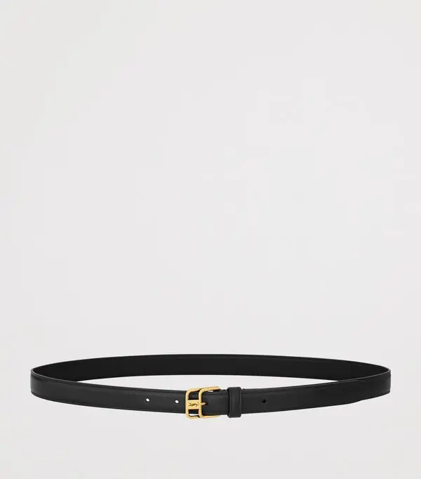 Saint Laurent Leather Double-buckle Cassandre Belt