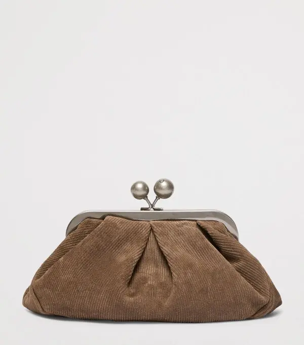 Max Mara Small Suede Pasticcino Clutch Bag