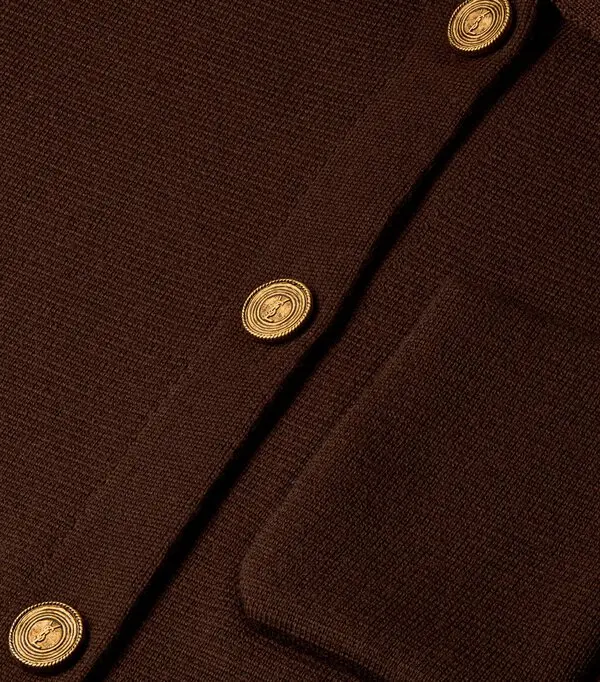 Saint Laurent Virgin Wool Collar Cardigan