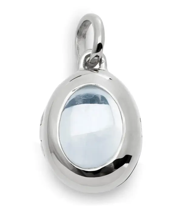 Monica Vinader Sterling Silver And Rock Crystal April Birthstone Locket - Clear