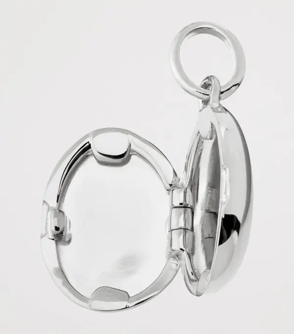 Monica Vinader Sterling Silver And Rock Crystal April Birthstone Locket
