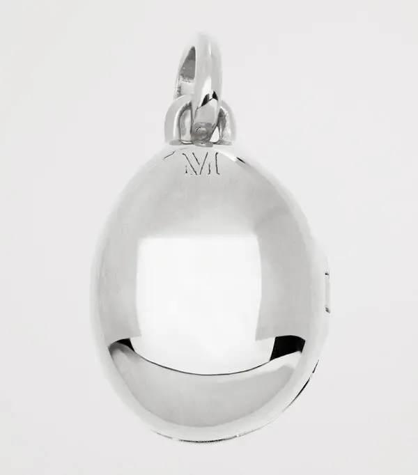 Monica Vinader Sterling Silver And Rock Crystal April Birthstone Locket