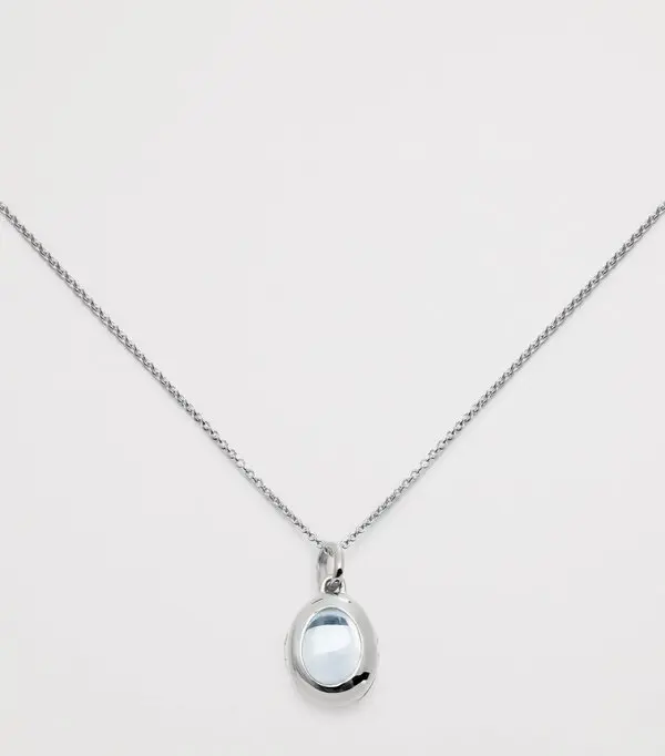 Monica Vinader Sterling Silver And Rock Crystal April Birthstone Locket
