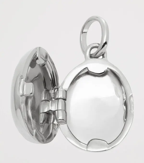 Monica Vinader Sterling Silver And Rock Crystal April Birthstone Locket