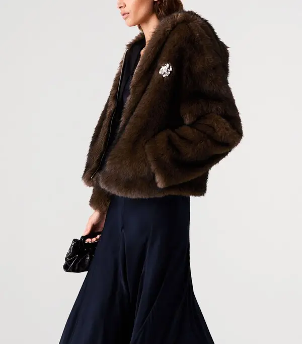 Maje Faux Fur Hooded Jacket