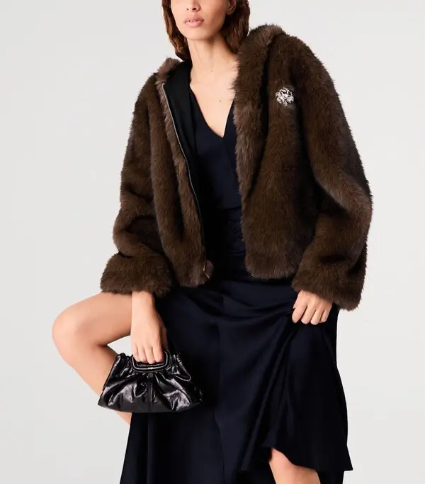 Maje Faux Fur Hooded Jacket