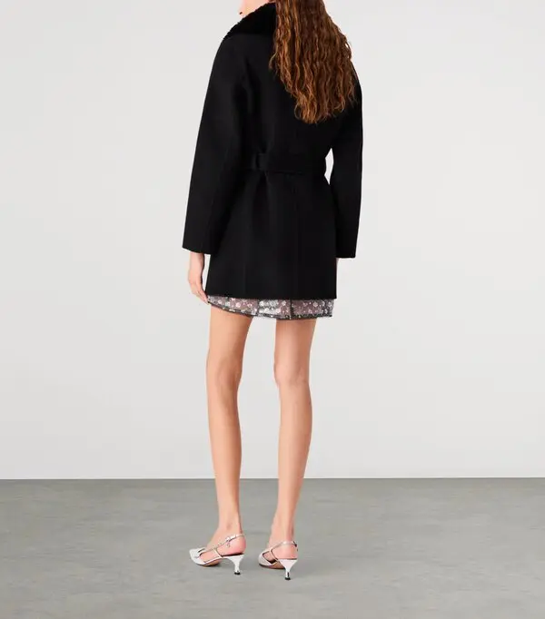 Maje Wool-blend Wrap Coat