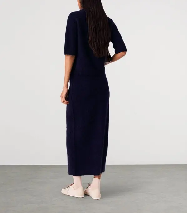 Maje Wool Midi Skirt - Blue