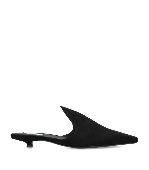 Alaïa Suede Pointy Mules 25 - Black