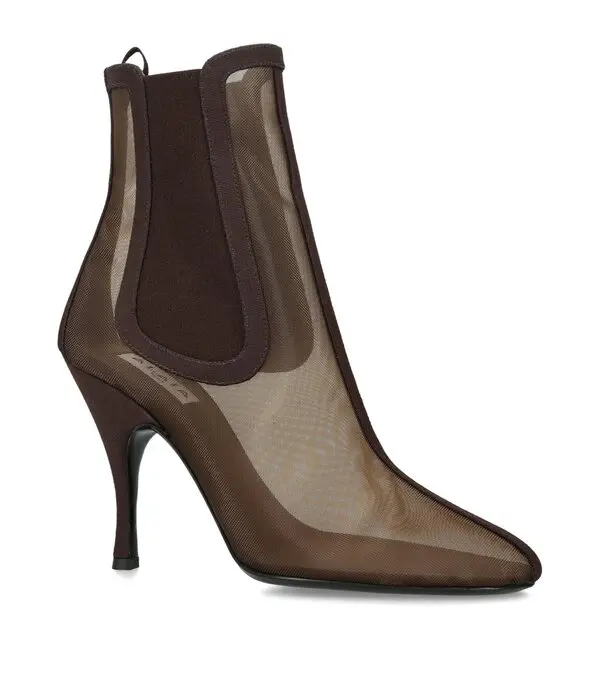 Alaïa Mesh Heeled Chelsea Boots 100