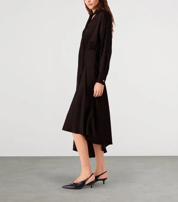 Maje Pussybow Midi Dress
