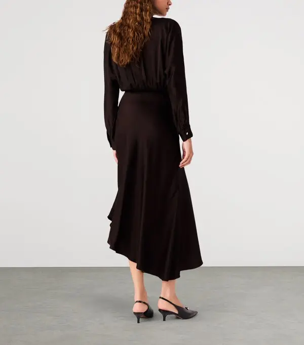 Maje Pussybow Midi Dress