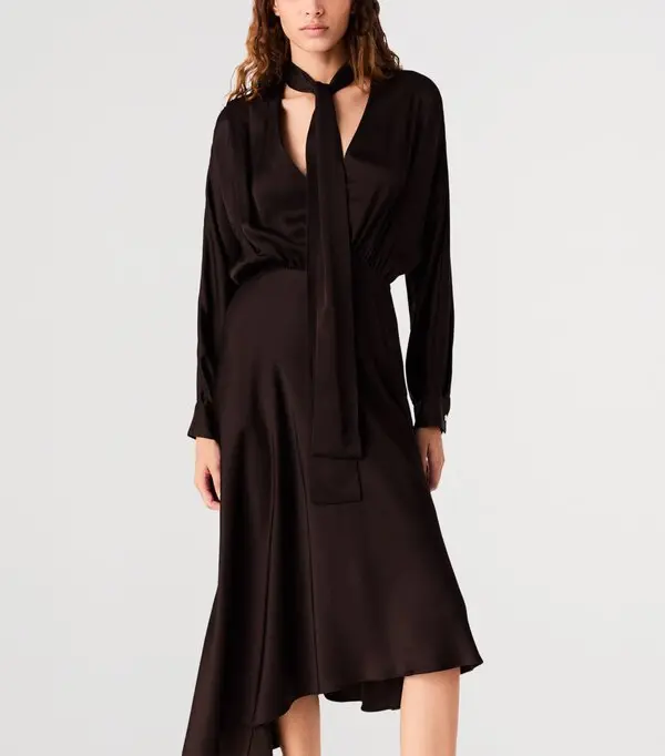 Maje Pussybow Midi Dress
