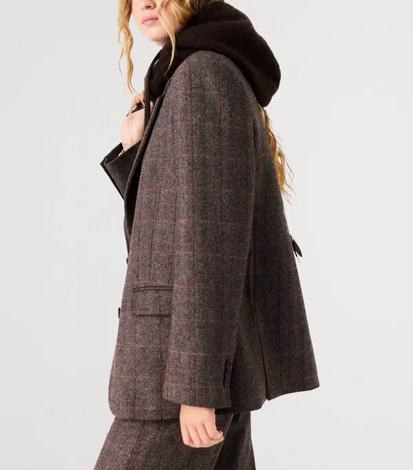 Maje Wool-blend Belted Blazer