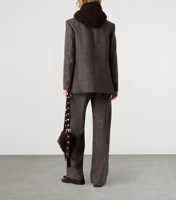 Maje Wool-blend Belted Blazer