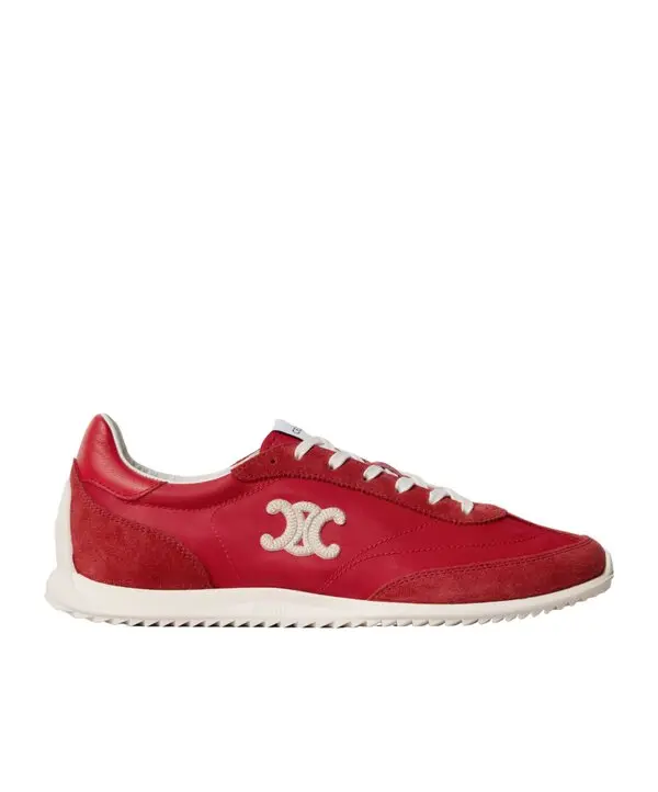 Celine Racer Sneaker In Nylon, Suede Calfskin And Calfskin