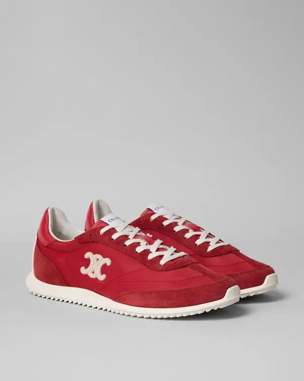 Celine Racer Sneaker In Nylon, Suede Calfskin And Calfskin