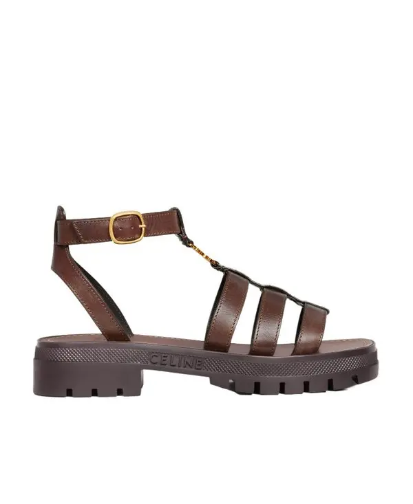 Celine Clea Triomphe Sandal In Calfskin Vegetal Tanning