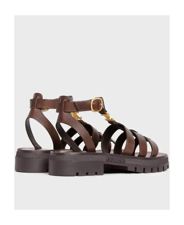 Celine Clea Triomphe Sandal In Calfskin Vegetal Tanning