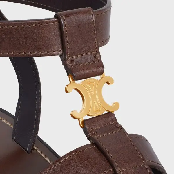 Celine Clea Triomphe Sandal In Calfskin Vegetal Tanning