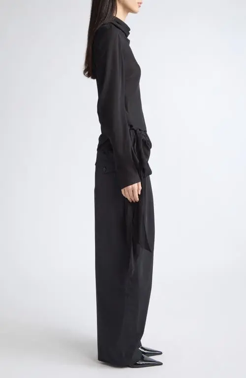 KALLMEYER Ornella Draped Silk Georgette Top - Black