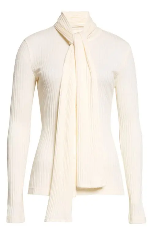 TOTEME Ribbed Tie Neck Blouse