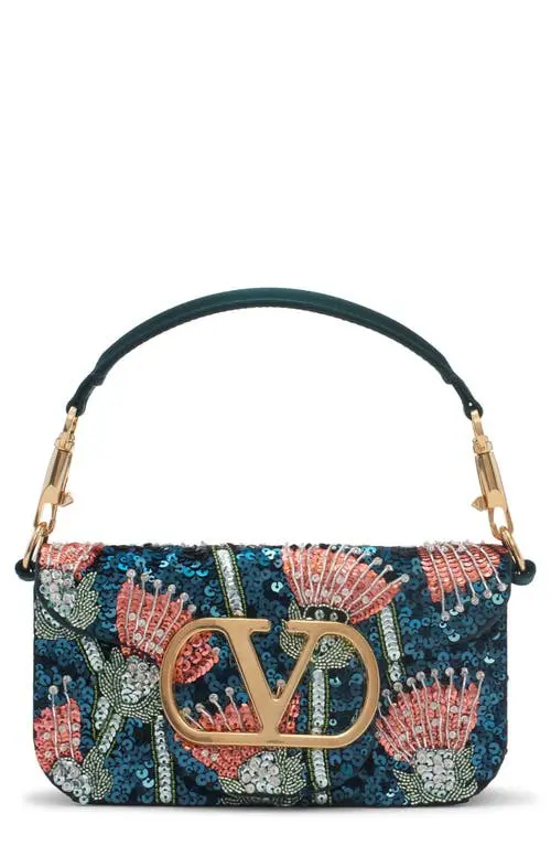 Valentino Garavani Small Loc"ò Sequined Shoulder Bag - Blue Multi