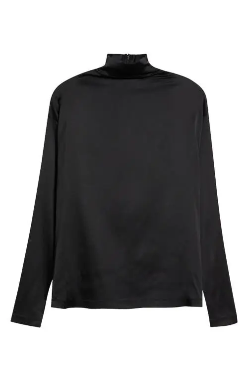 AGOLDE Bryony Satin Mock Neck Top