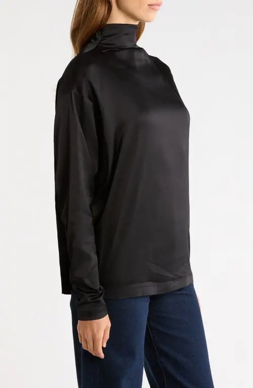 AGOLDE Bryony Satin Mock Neck Top