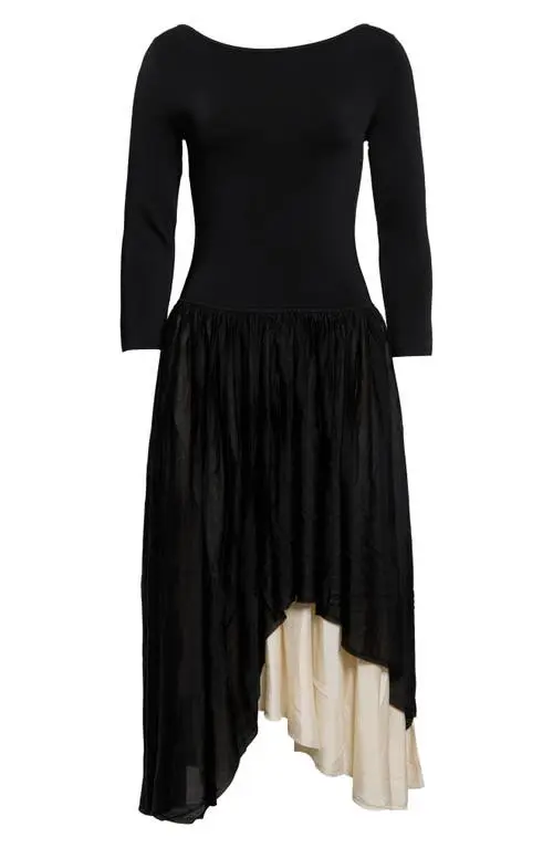 Maria Mcmanus Boat Neck Colorblock Midi Dress