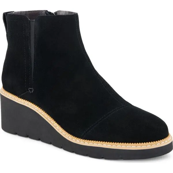 Toms Simone Leather Bootie - Black
