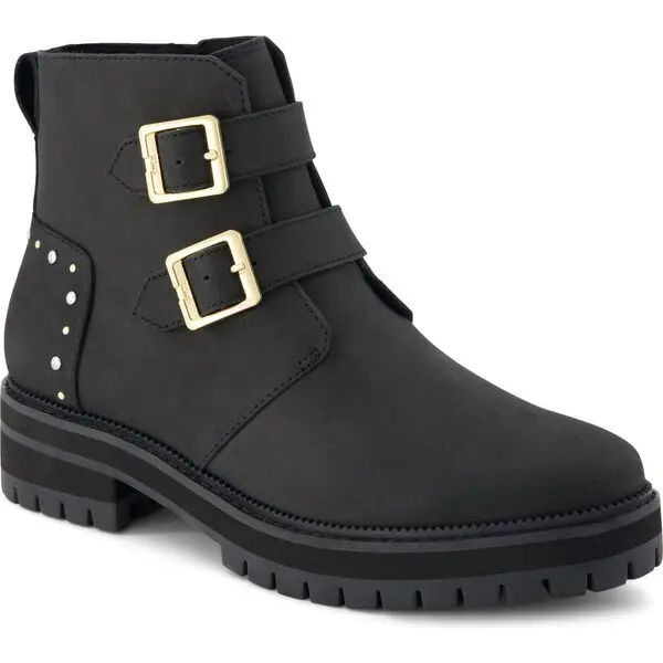 Toms Simone Leather Bootie - Black