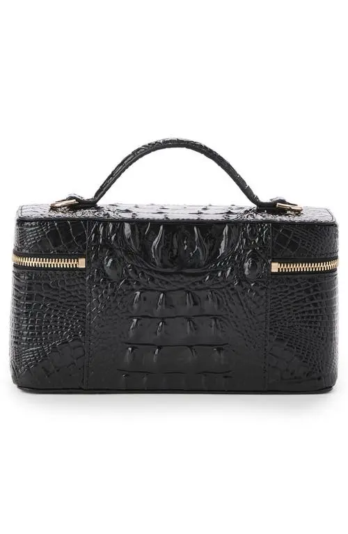Brahmin Charlene Croc Embossed Leather Crossbody Bag - Black