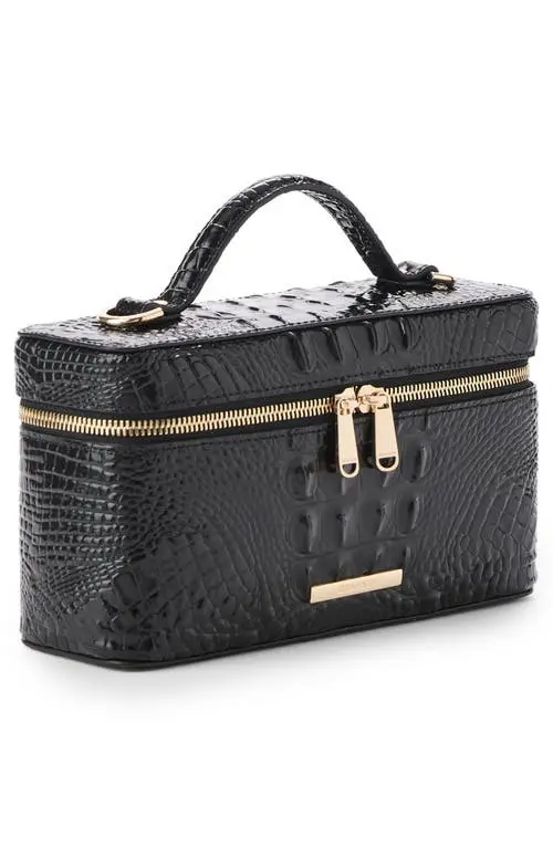 Brahmin Charlene Croc Embossed Leather Crossbody Bag - Black