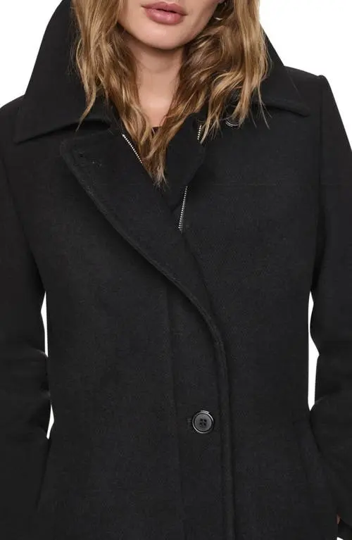 Dkny Faux Fur Collar Wool Blend Coat