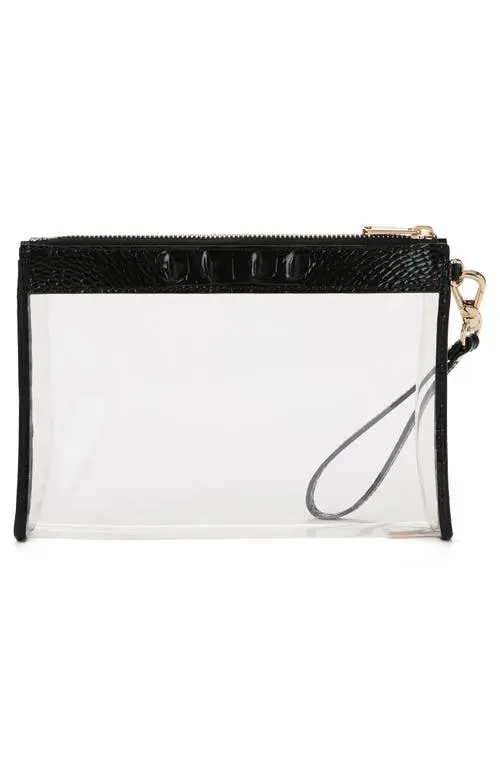 Brahmin Clarisse Clear Croc Embossed Leather Wristlet