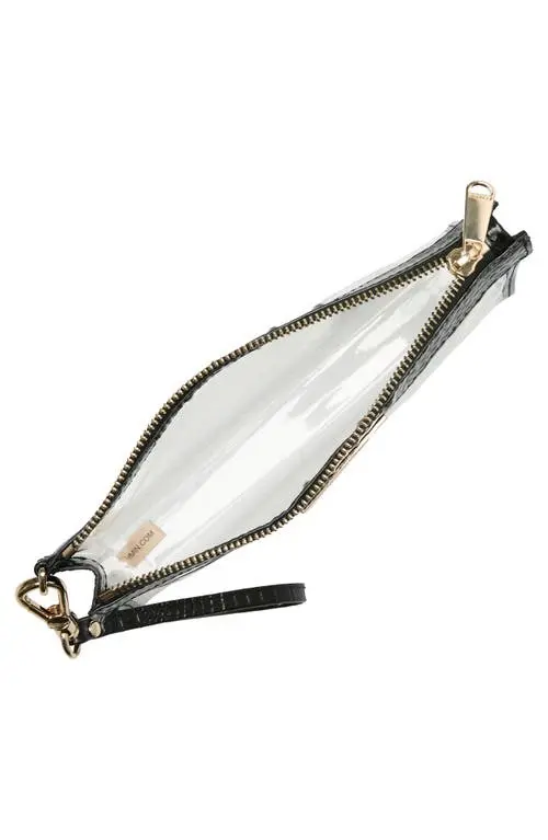Brahmin Clarisse Clear Croc Embossed Leather Wristlet