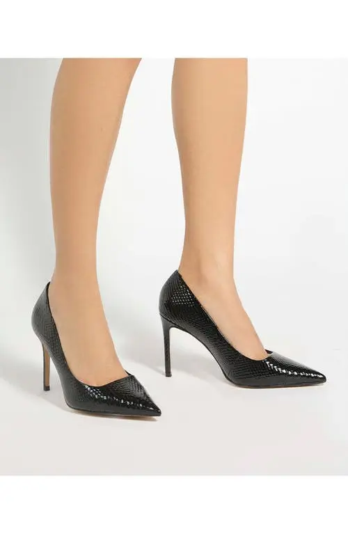 Dune London Assured Croc Embossed Faux Leather Pump