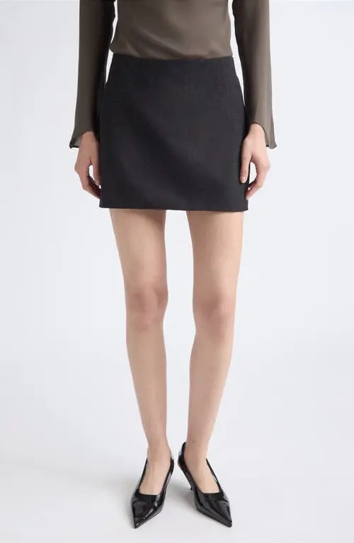 KALLMEYER Kenna Wool Stretch Flannel Miniskirt - Graphite