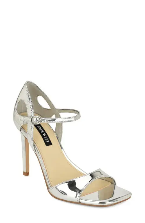 Nine West Paddie Faux Leather Sandal - Silver