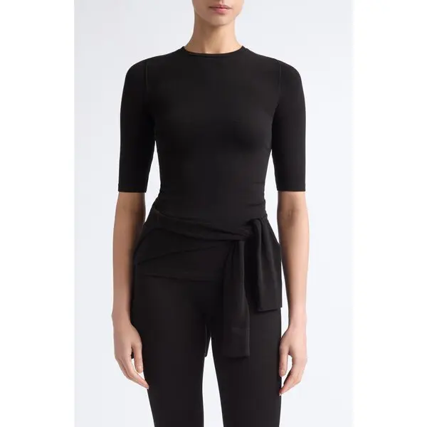 TOTEME Compact Jersey Top - Black