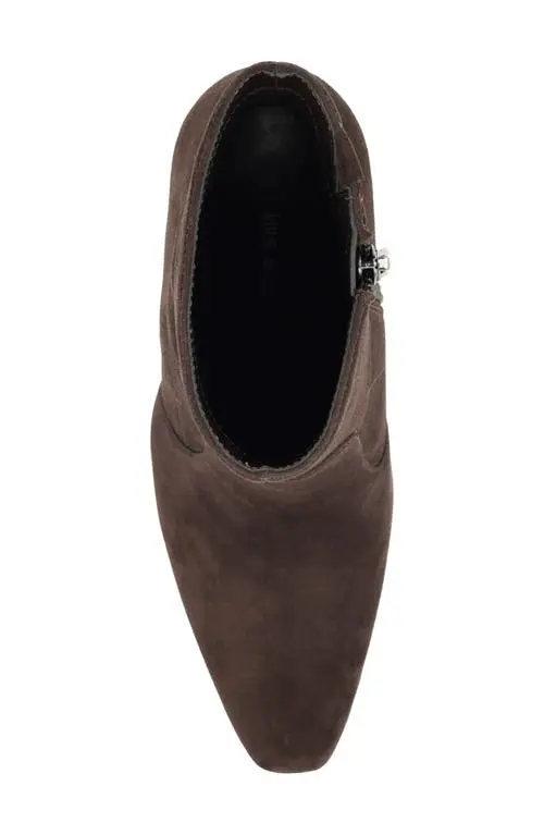 Nine West Halla Leather Bootie - Dark Brown