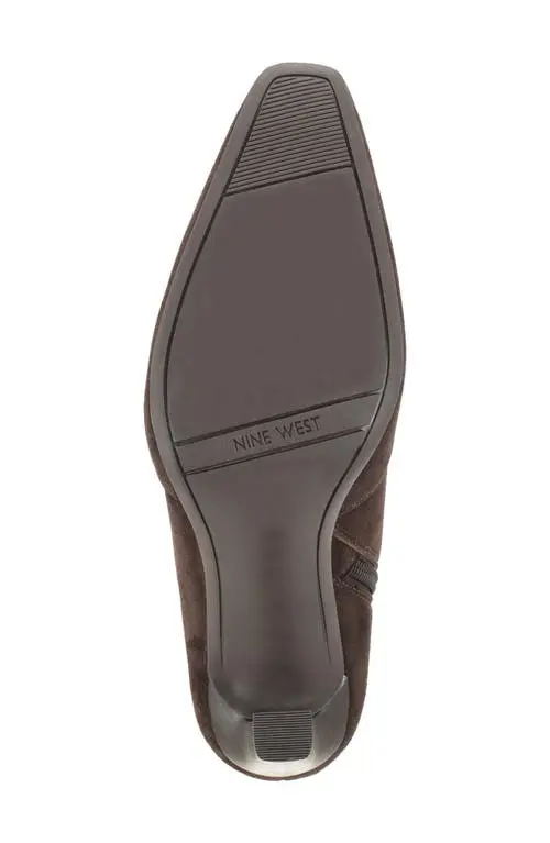 Nine West Halla Leather Bootie - Dark Brown