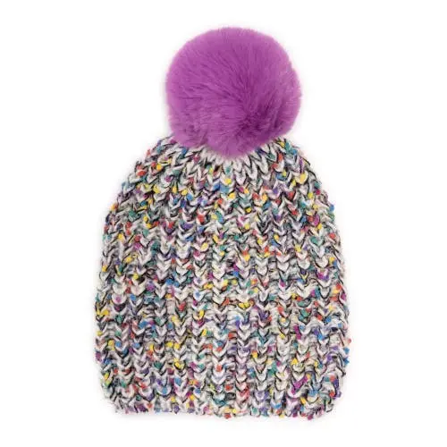 MUK LUKS Marled Hat W/ Colorful Nep