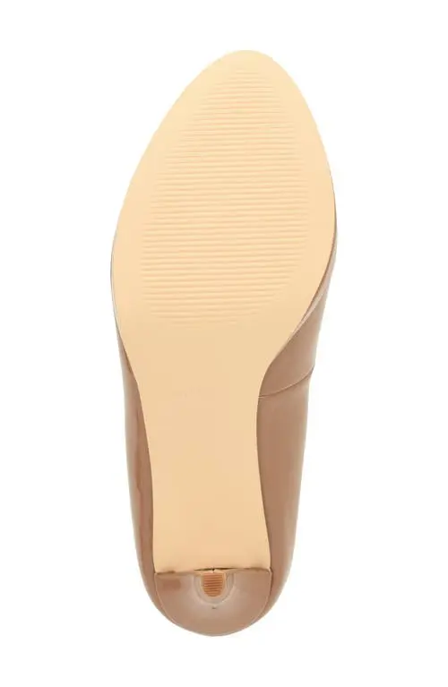 Nine West Tyrah Faux Leather Peep Toe Pump - Medium Natural