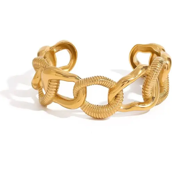 ALAIS BRANCHE Natalie Hollow Chain Cuff Bracelet - Gold