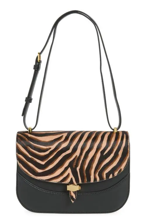 Veronica Beard Dash Leather Saddle Bag - Tan Multi