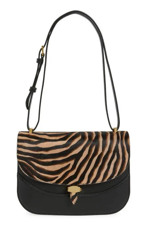 Veronica Beard Dash Leather Saddle Bag - Tan Multi