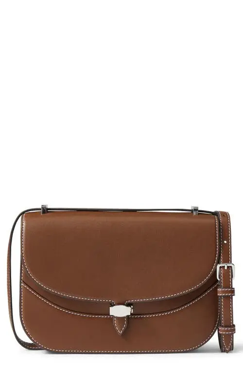 Veronica Beard Dash Leather Saddle Bag - Whiskey